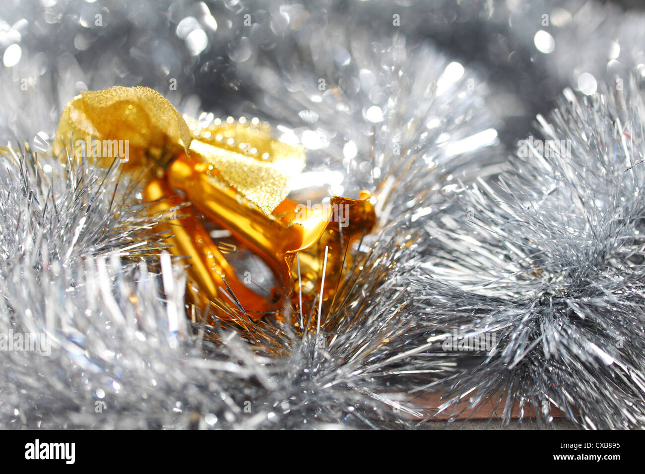 Golden christmas bell blue hi-res stock photography and images - Alamy