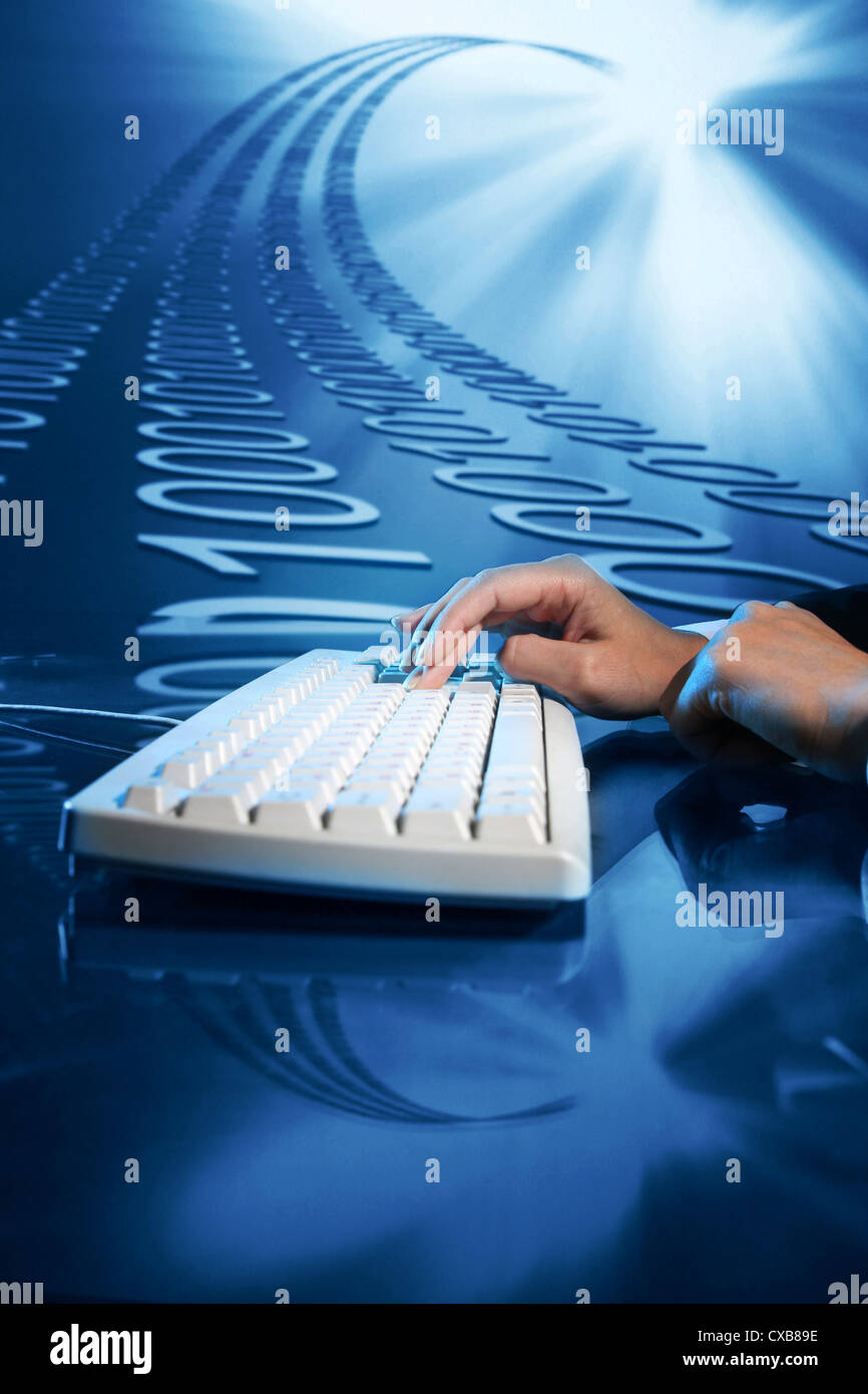 businessman input data information on keyboard Stock Photo - Alamy