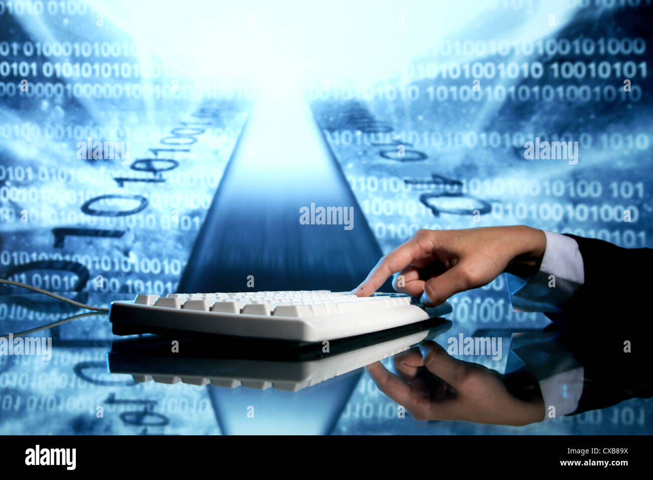 businessman input data information on keyboard Stock Photo - Alamy