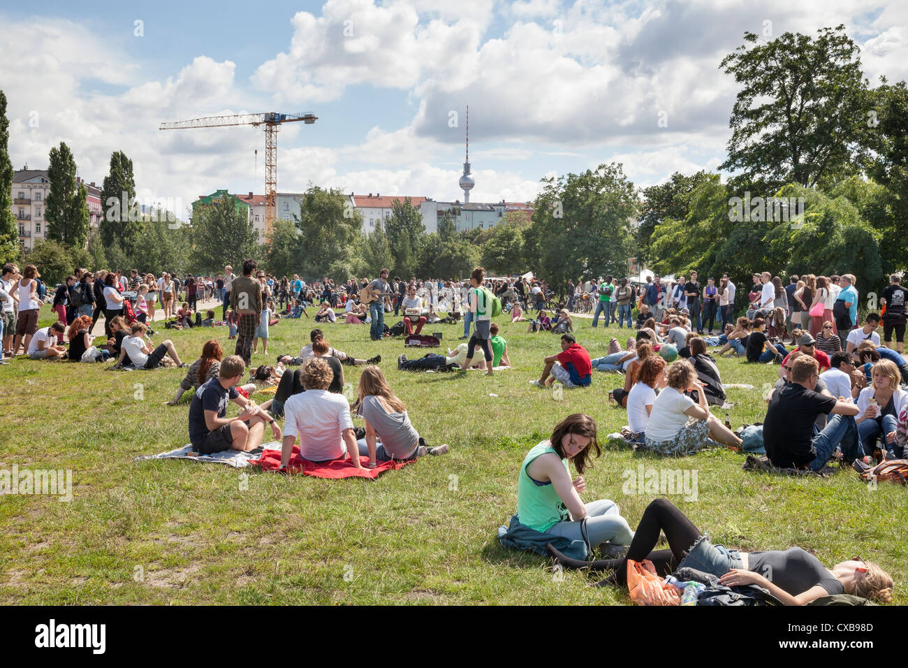 Young people relaxing in Mauerpark, Berlin, Germany Stock Photo - Alamy