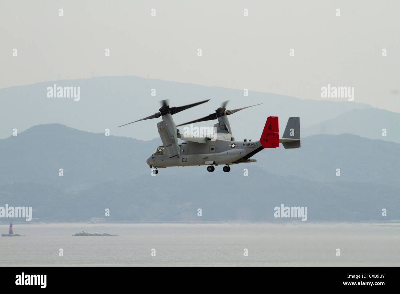 US Marine Corps aircrews conducts MV-22 Osprey aircraft functional ...