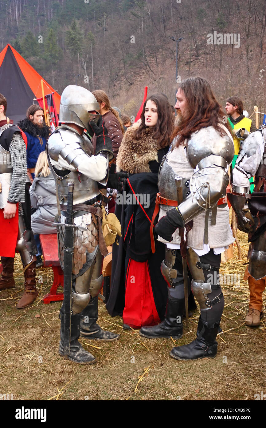 Staging of a medieval battle at Samobor Croatia on March 1, 1441 Stock ...