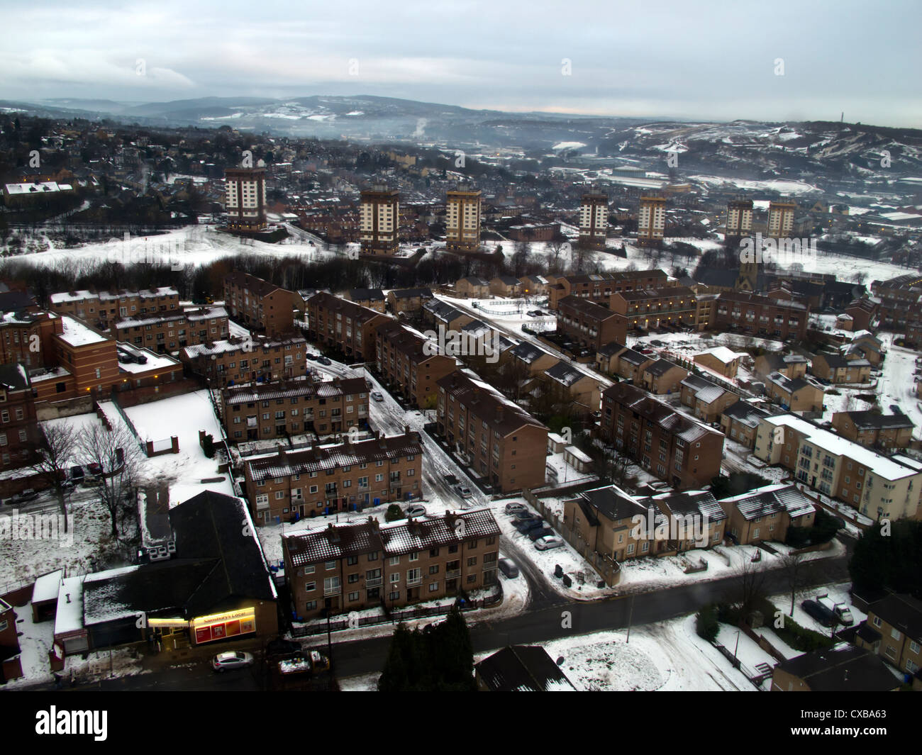 Bad weather conditions in Sheffield city after snowfall in February ...