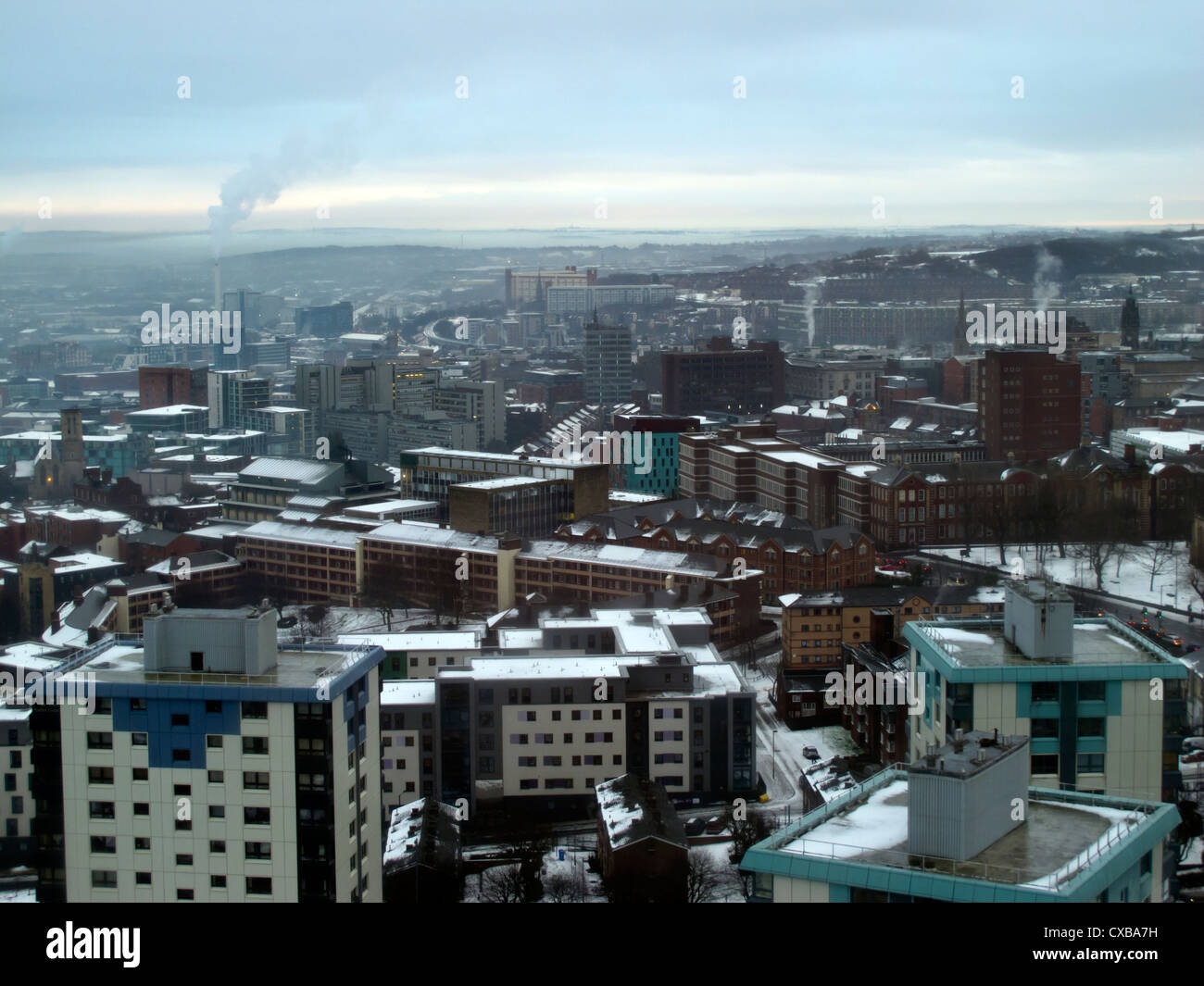 Bad weather conditions in Sheffield city after snowfall in February ...