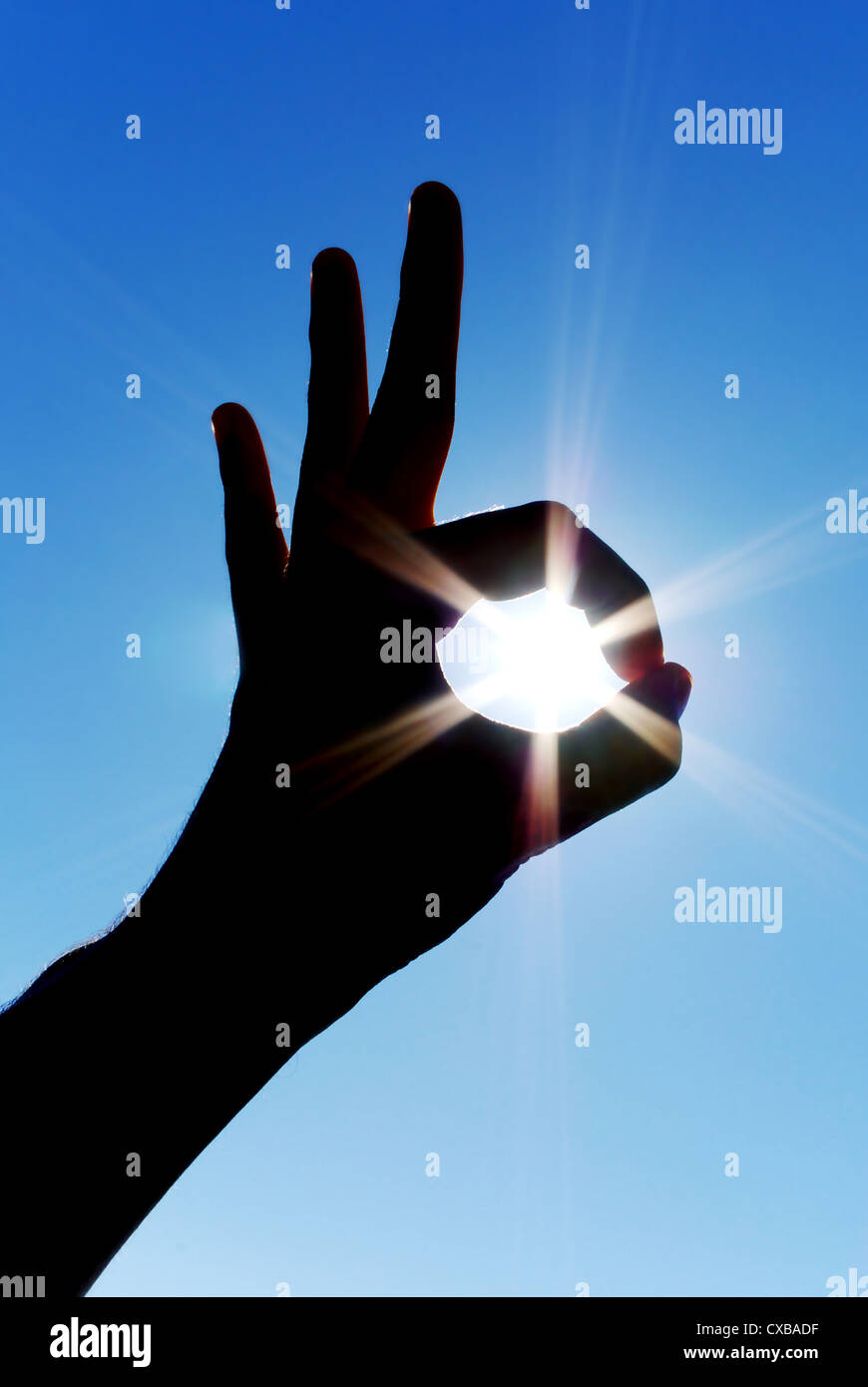 Ok in sky. Element of design Stock Photo - Alamy