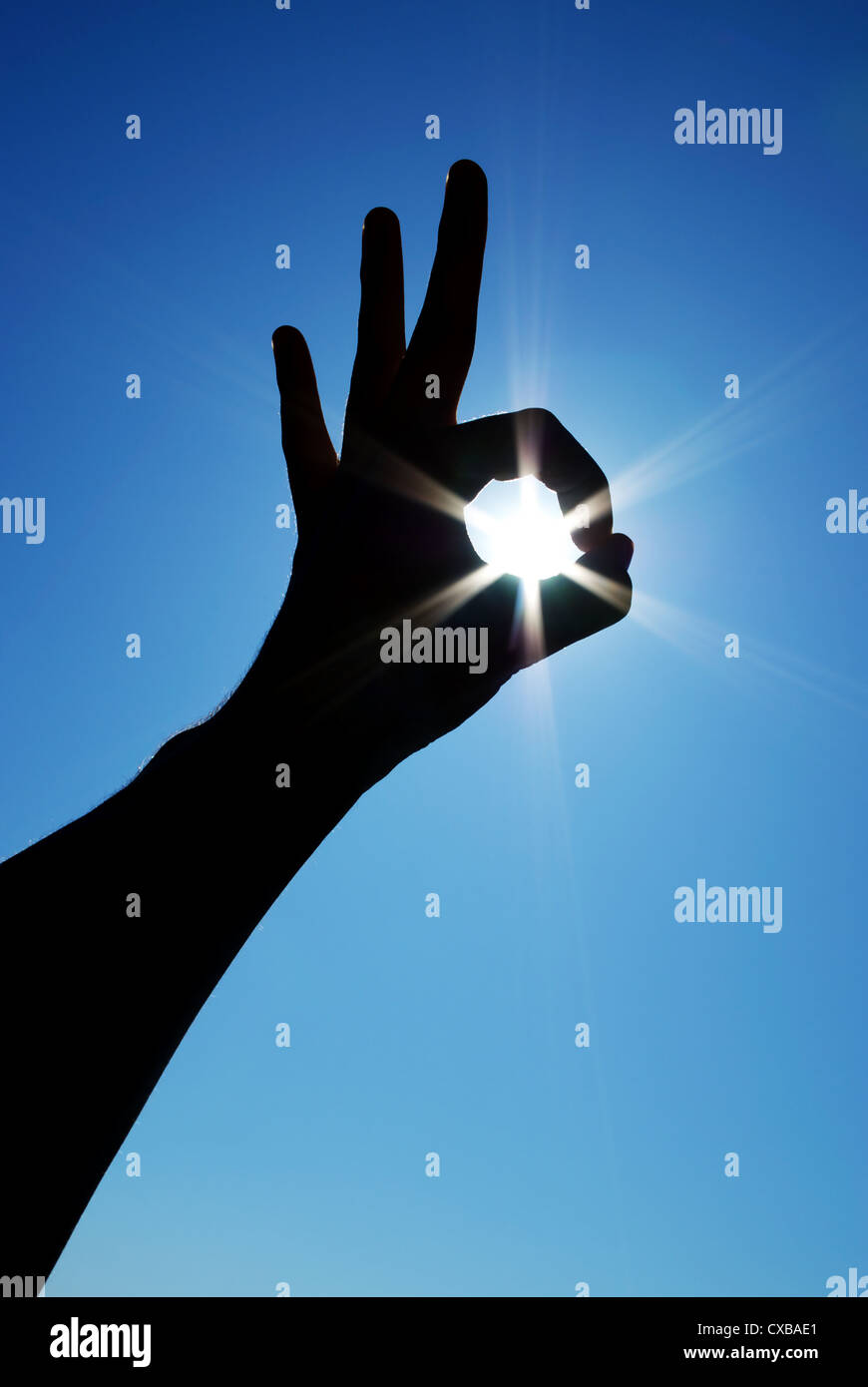 Ok in sky. Element of design Stock Photo - Alamy