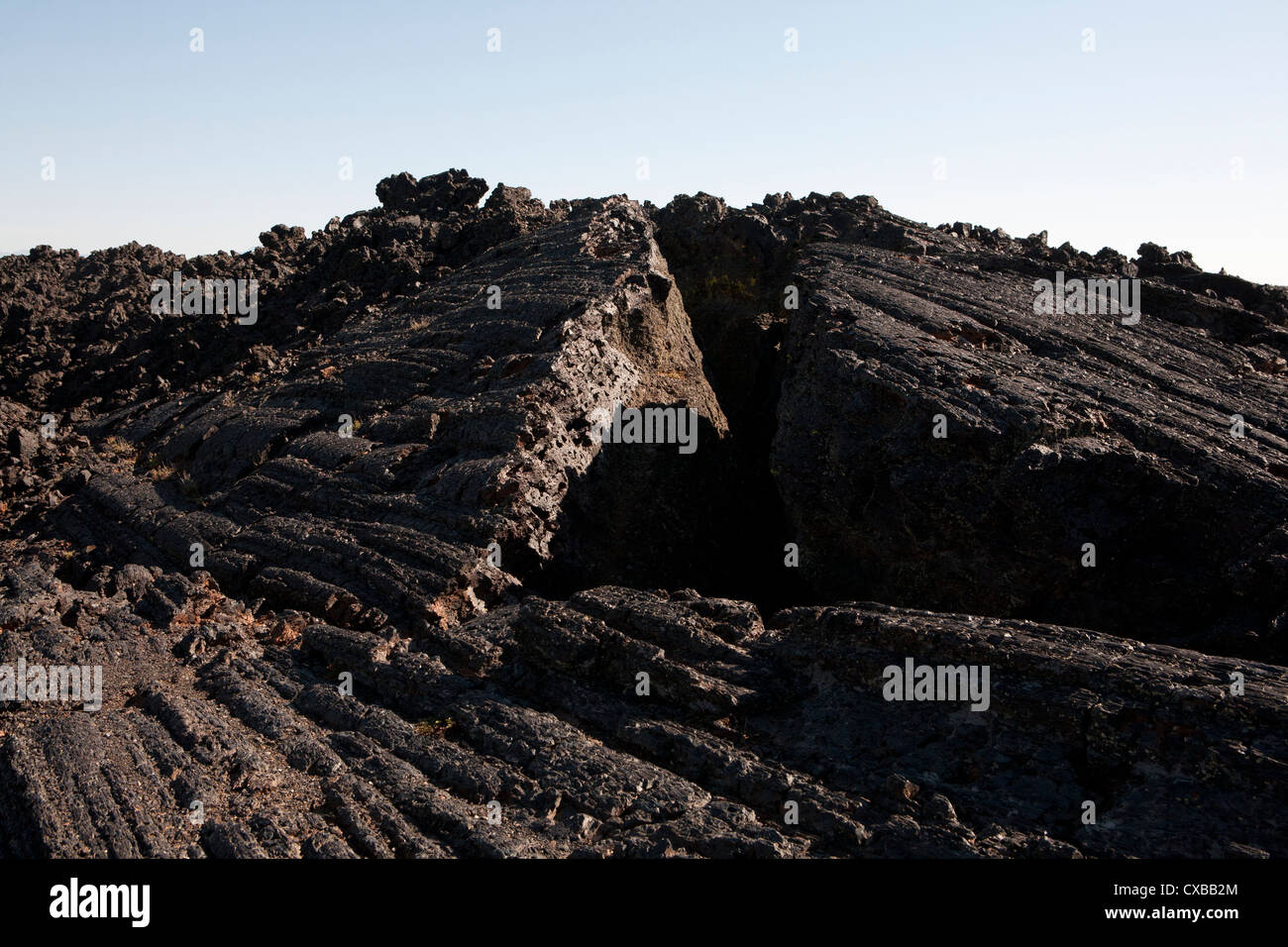 Pressure ridge in pahoehoe lava, Craters of the Moon National Monument ...