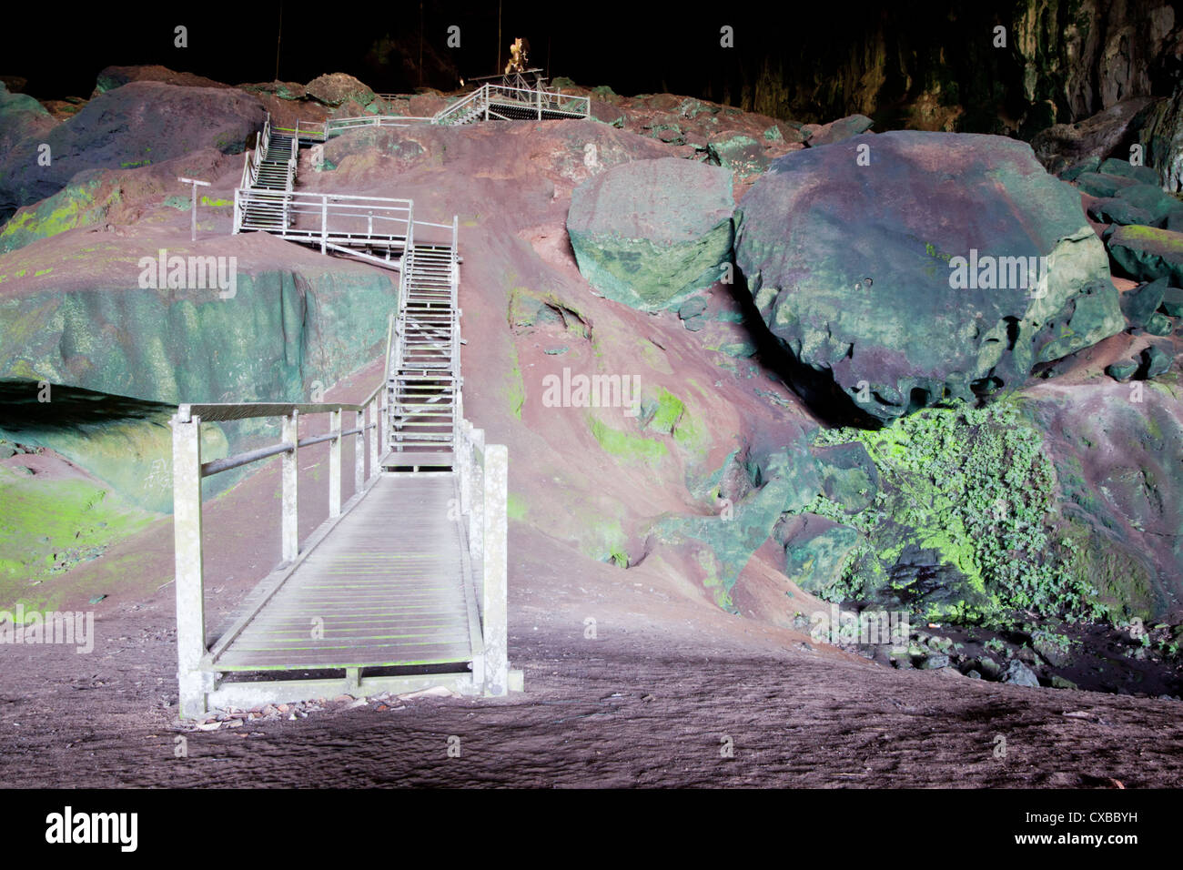 Cavern niah national park stairs wooden walk walkway hi-res stock ...