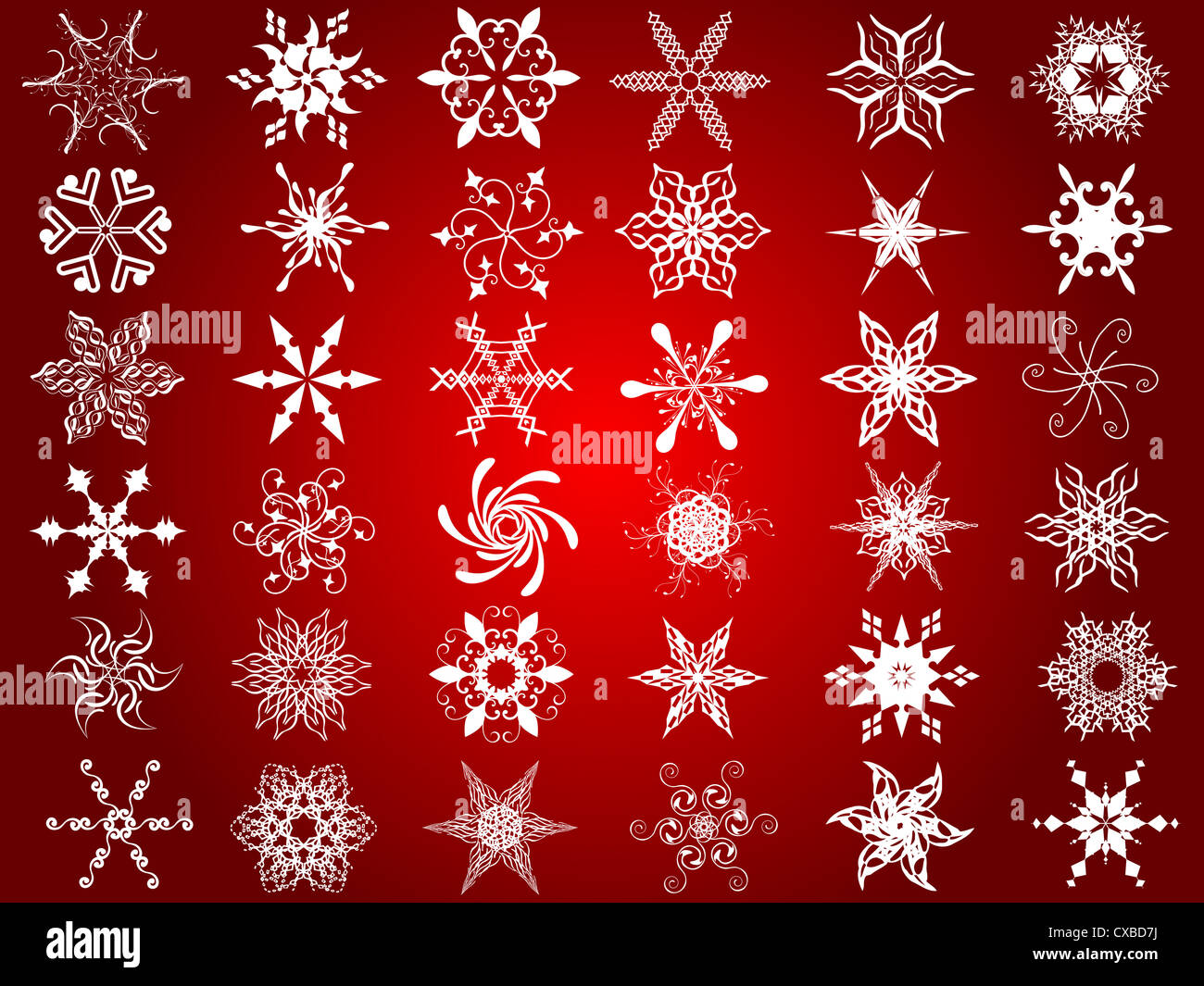 Huge collection of detailed decorative snowflake designs Stock Photo ...
