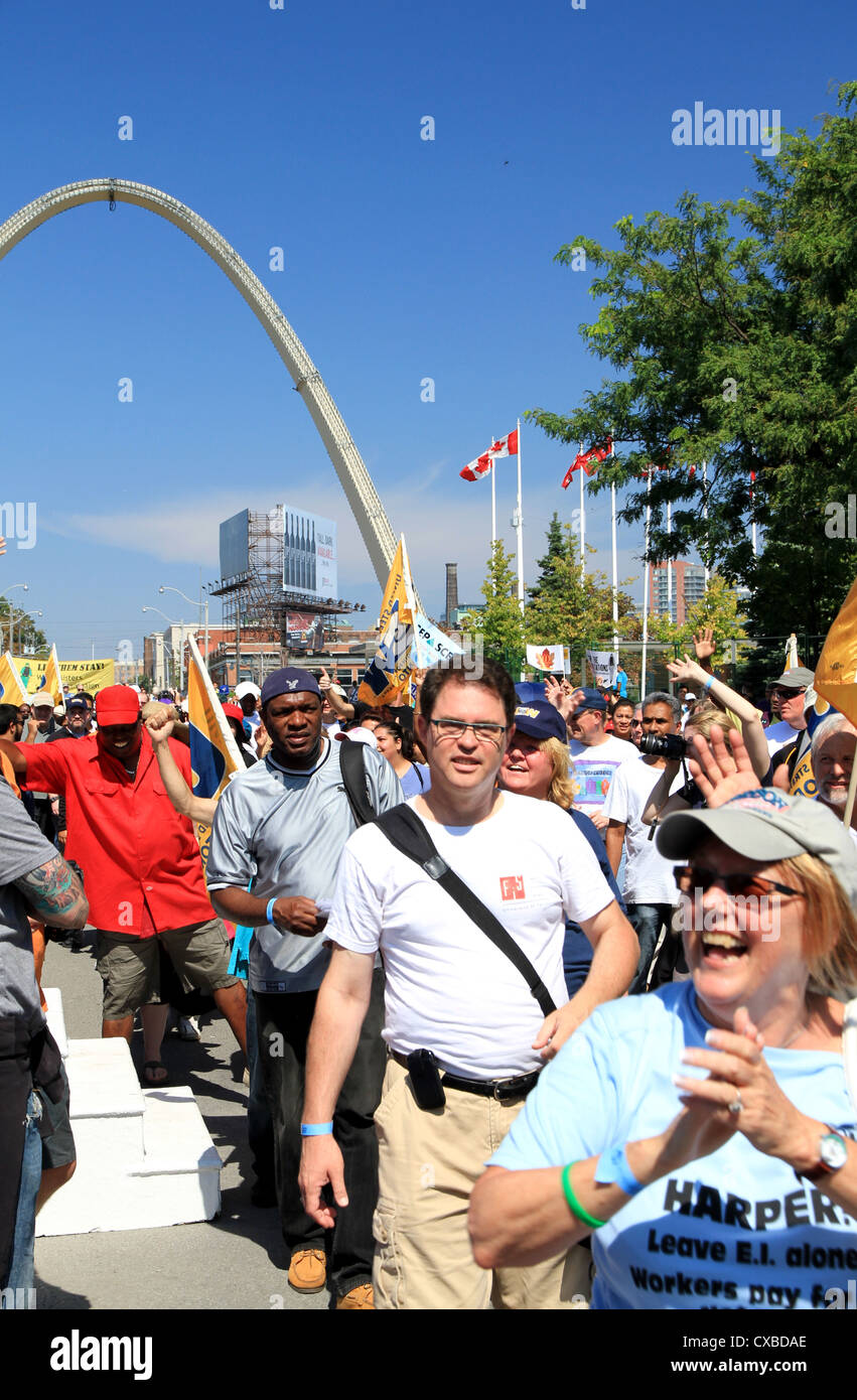 People marching during the 2012 Labor Day Parade in Toronto Stock Photo ...