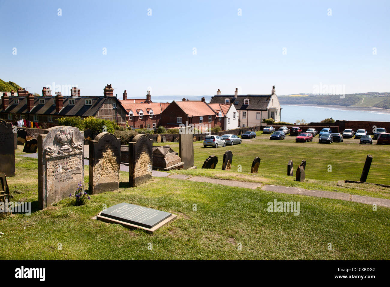 The setting of Anne Bronte's grave on Castle Hill overlooking South Bay ...