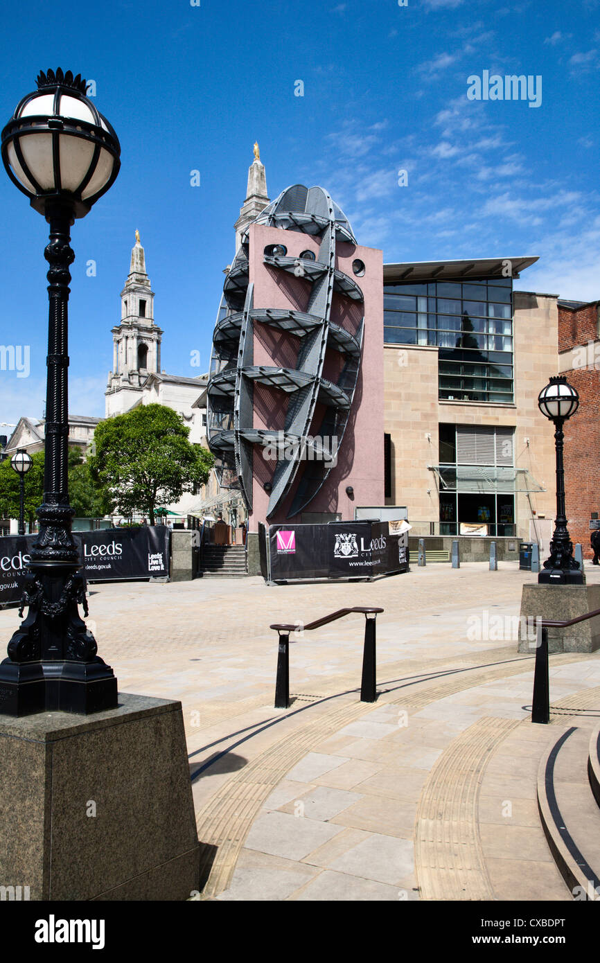 Towards Millennium Square from Leeds City Museum steps, Leeds, West ...