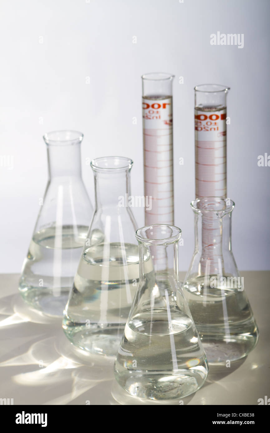 lab glassware in studio light Stock Photo - Alamy
