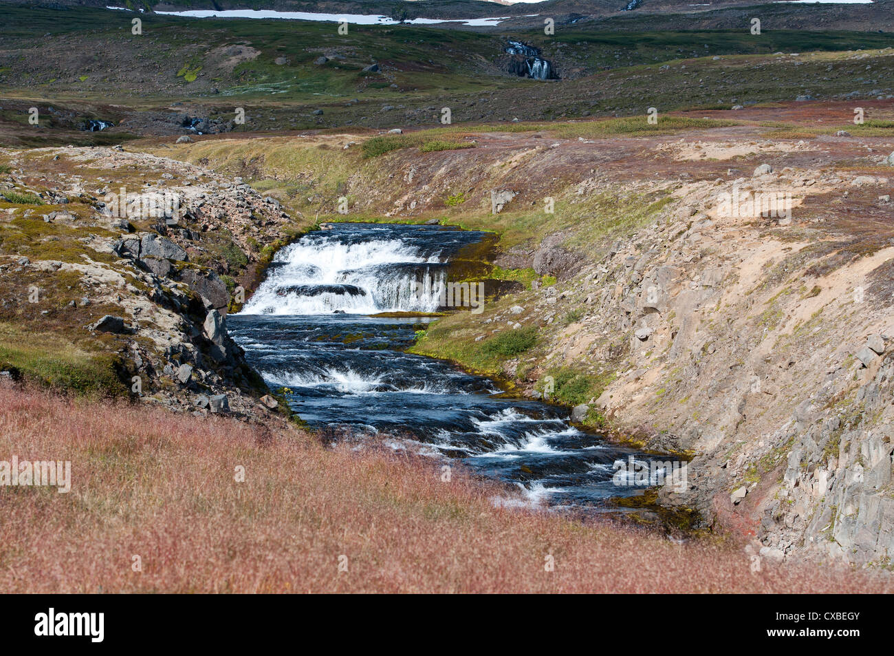 A photograph of the Old houses in the abandoned village of Hesteyri in ...