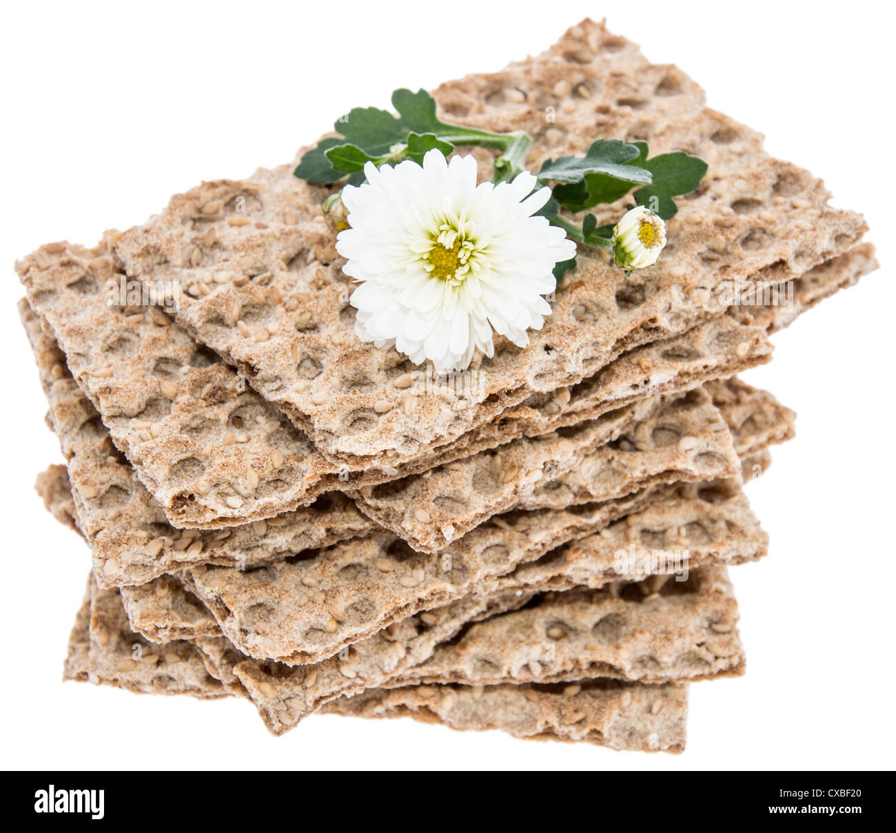 Crispbread isolated on white background Stock Photo - Alamy