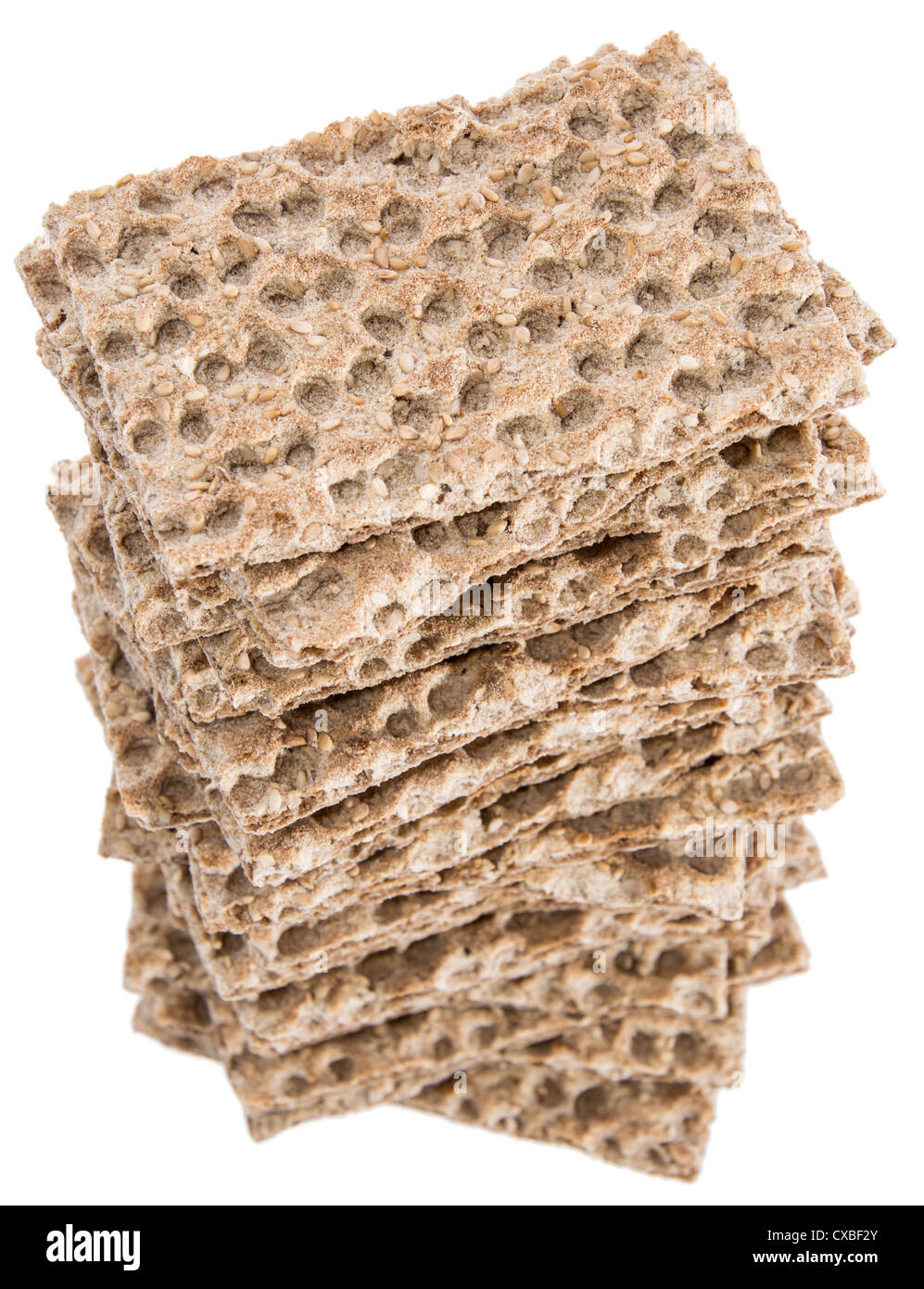 Heap of Crispbread isolated on white background Stock Photo - Alamy