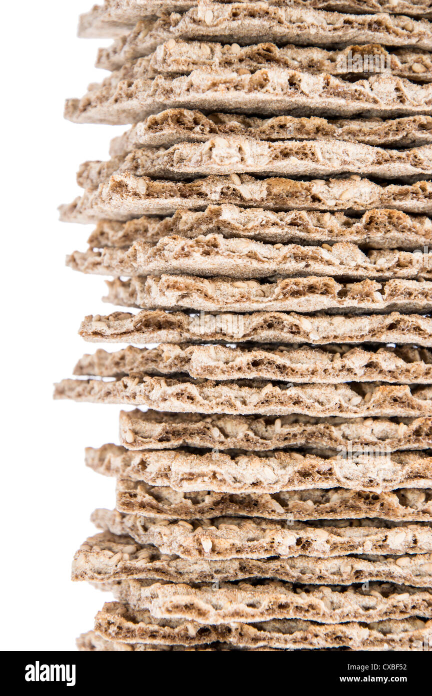 Crispbread isolated on white background Stock Photo - Alamy