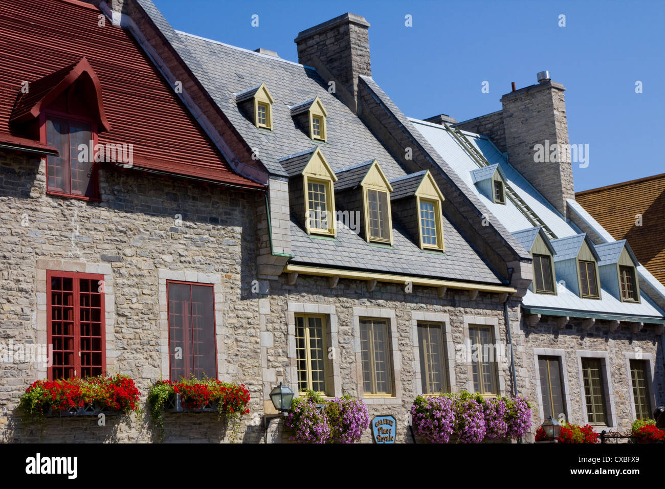 Late 1600s architecture, Place Royale, in Quebec City's Lower Town ...