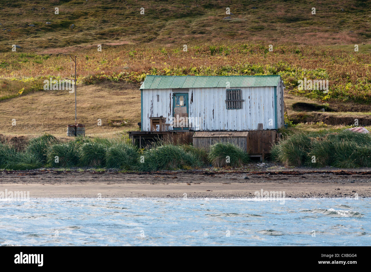 A photograph of the Old houses in the abandoned village of Hesteyri in ...