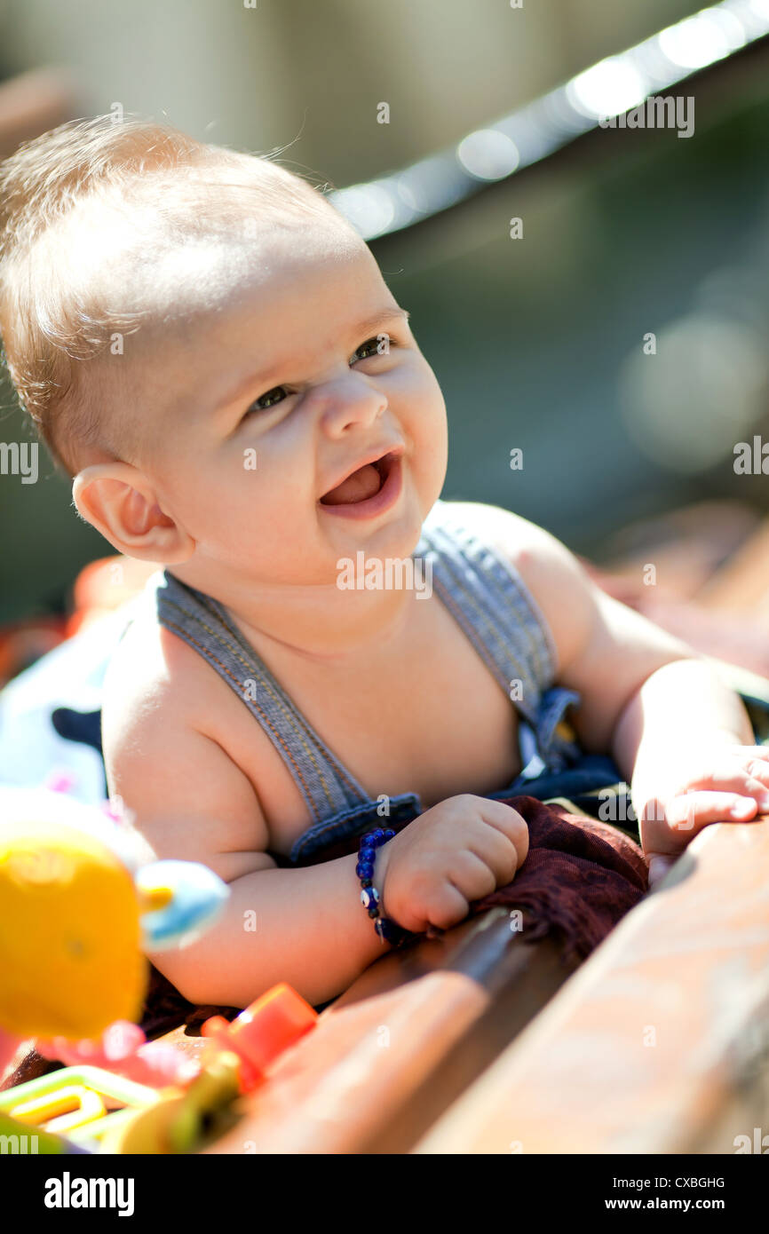 Adorable 5 months old baby boy Stock Photo - Alamy