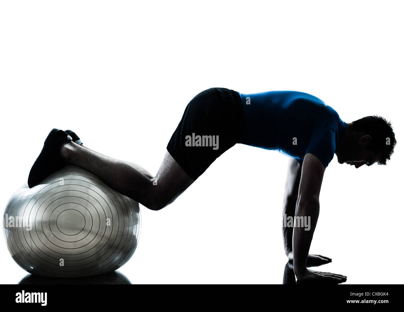 Man plank position silhouette hi-res stock photography and images - Alamy