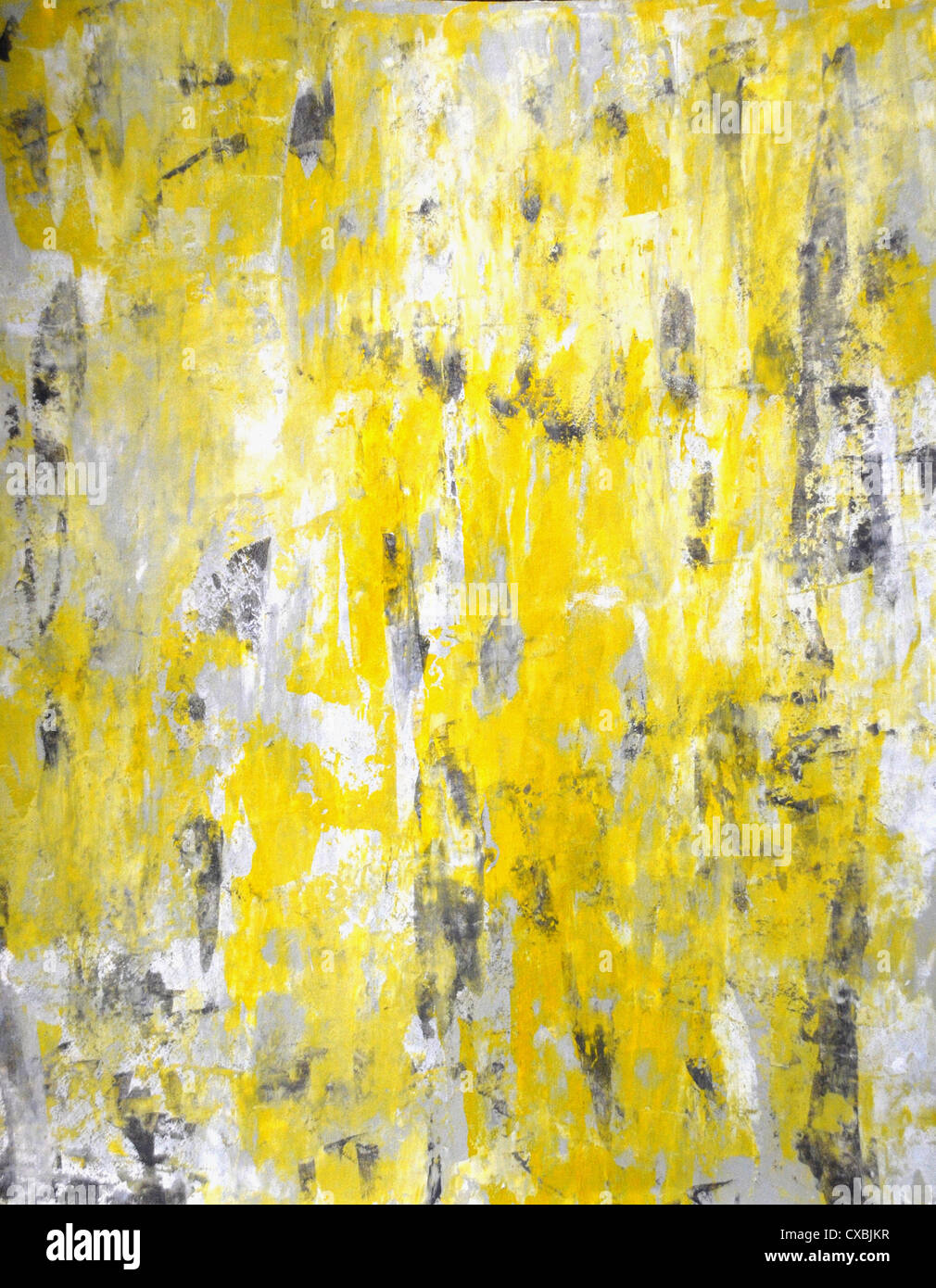 Grey and Yellow Abstract Art Painting Stock Photo - Alamy