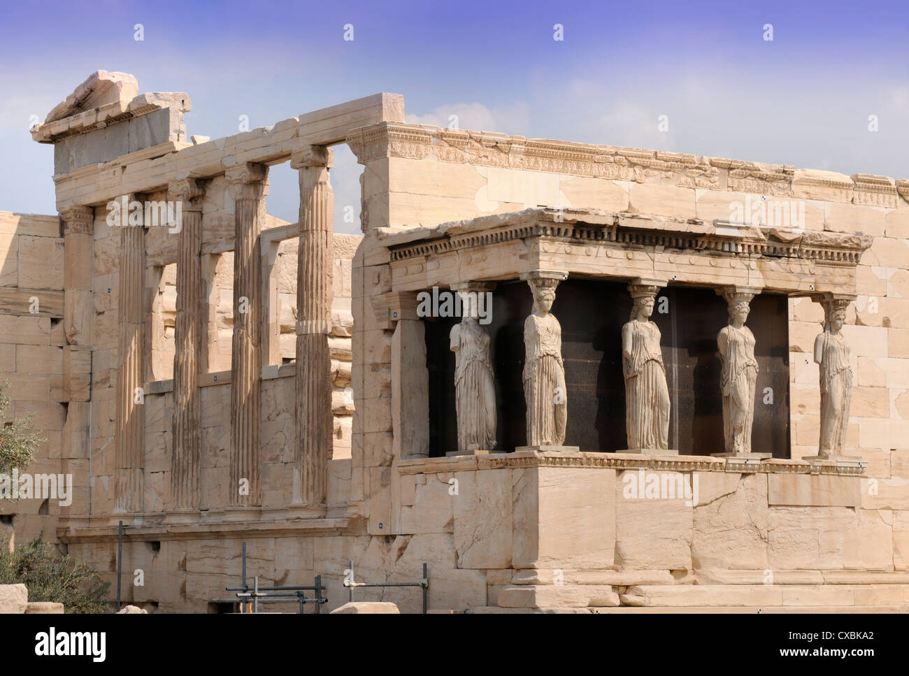 The Erechtheion temple with the Porch of the Caryatids on the Acropolis ...