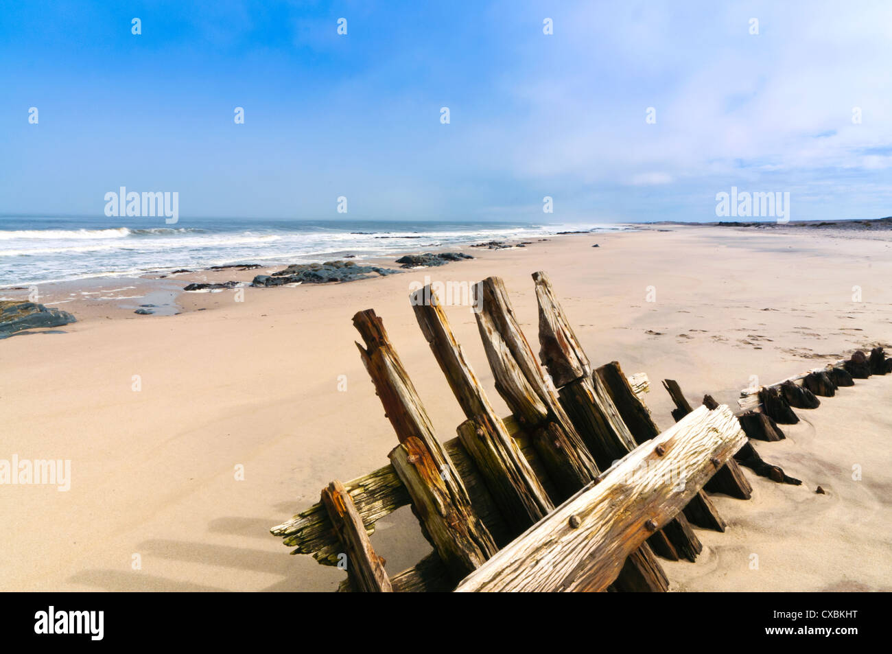 Shipwreck remains, Skeleton Coast, Namib Desert, Namibia, Africa Stock ...