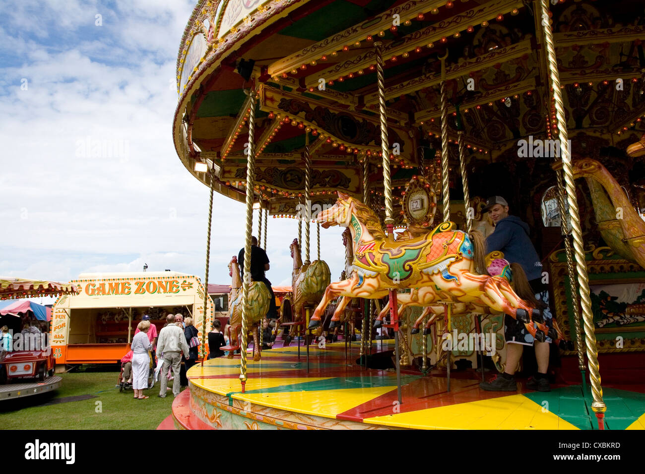 Merry-Go-Round Horses, Tankerton Fun Fair, Whitstable, Kent, England ...