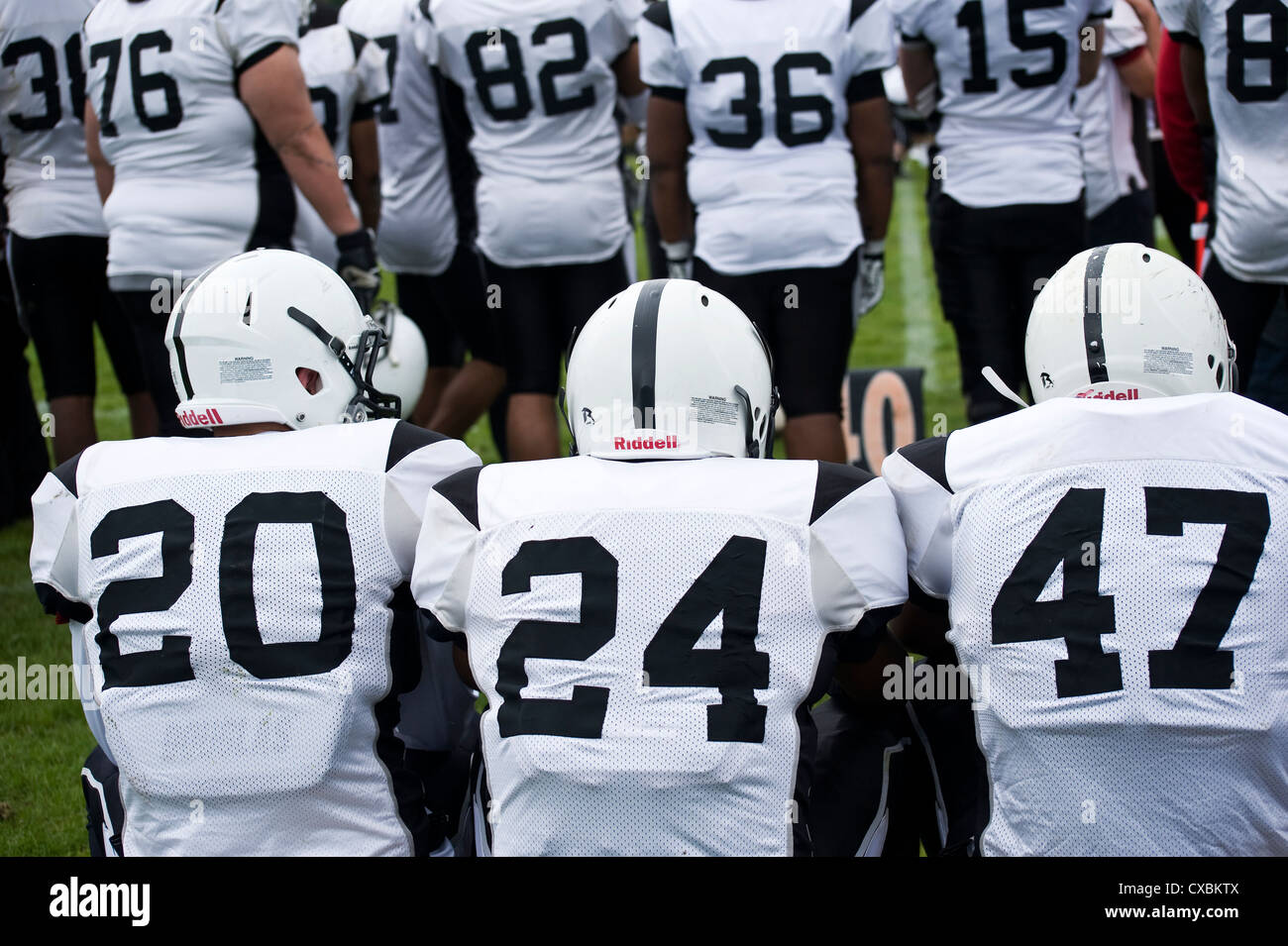 Sport team (American Football) showing a series of numbers that can ...