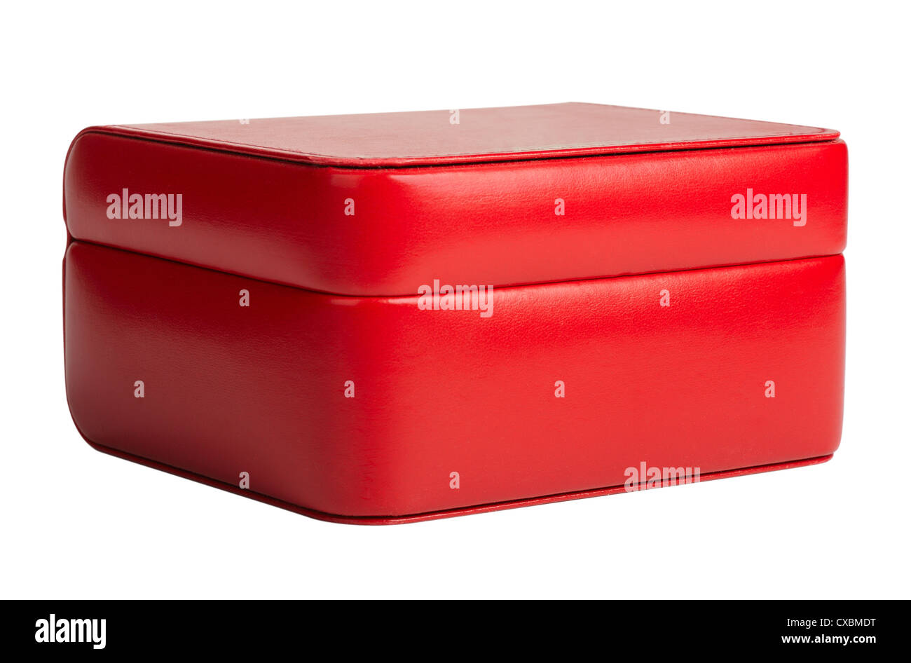 Red leather box for a gift, isolated on a white background Stock Photo ...