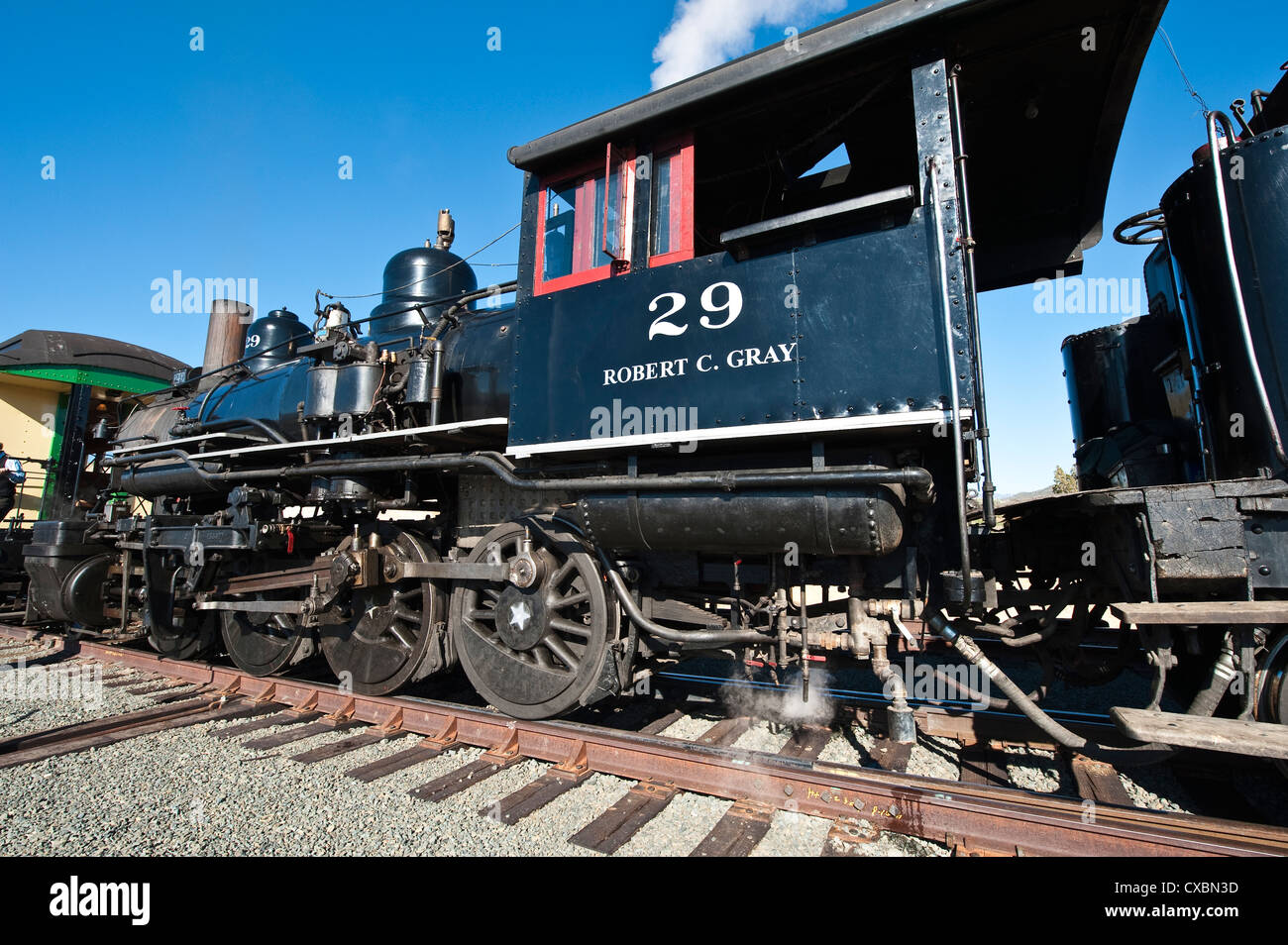 Old steam locomotive at historic Gold Hill train station, outside ...