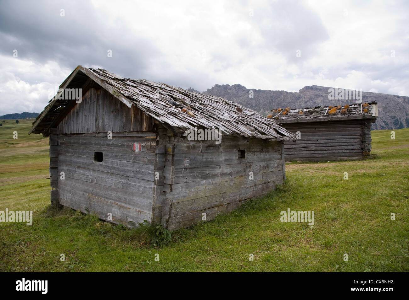 Italy, crumbling mountain lodge on the Seiser Alm Stock Photo - Alamy