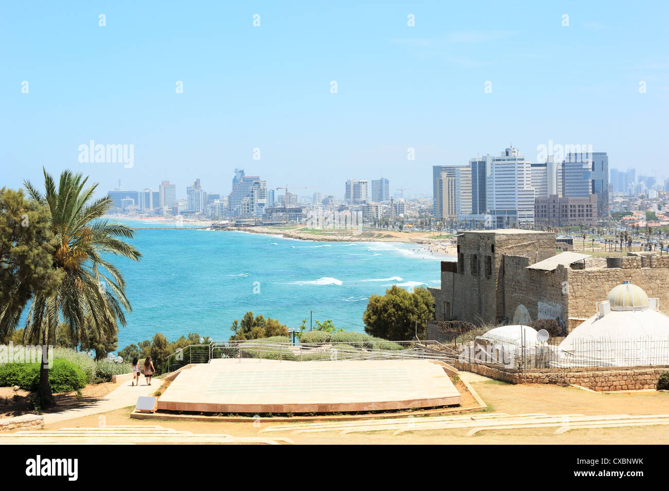 Sea coast and the view of the Tel Aviv from Old Jaffa Stock Photo - Alamy