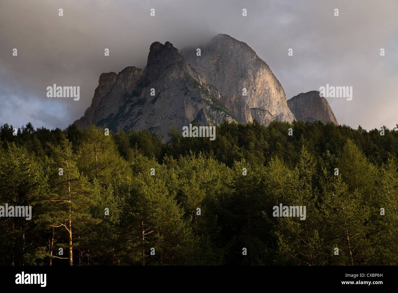 Italy, overlooking the Santnerspitze the Schlern Stock Photo - Alamy