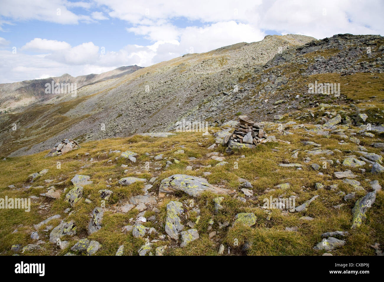 Italy, boulders on the mountainside near Laces Stock Photo - Alamy