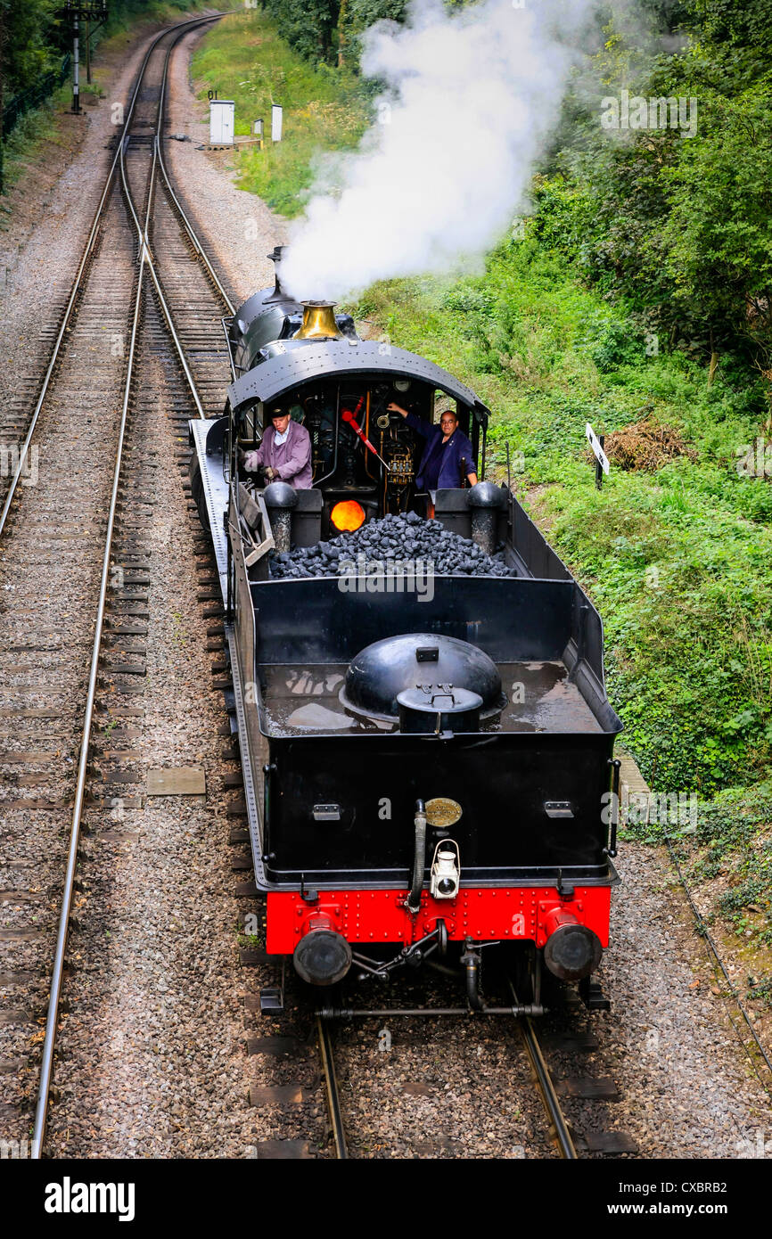 Steam locomotive seen from above with it's tender full of coal Stock ...