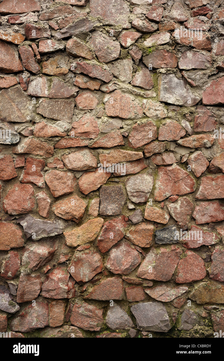 texture - the wall of the round rough stones Stock Photo - Alamy