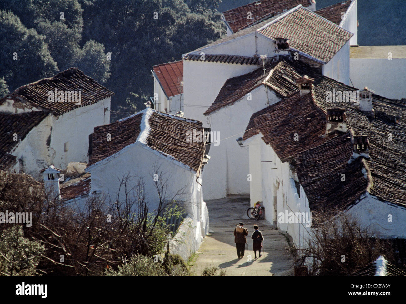 White village of Parauta Ronda mountains Malaga Andalusia Spain Stock ...
