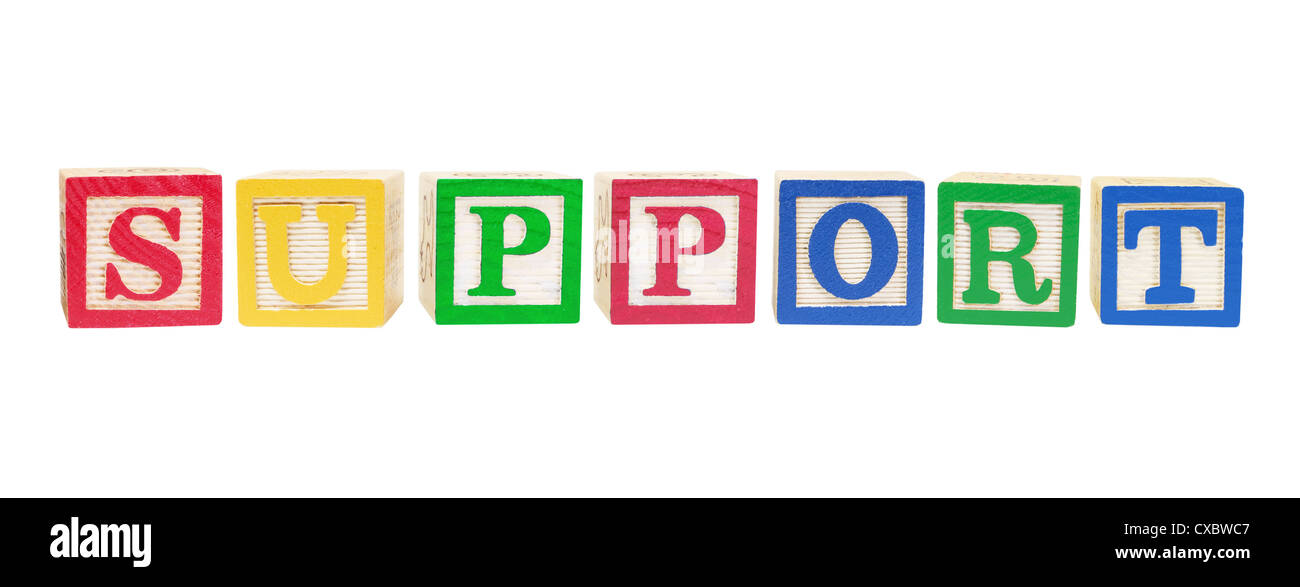 Alphabet Blocks with Support Concept Stock Photo - Alamy