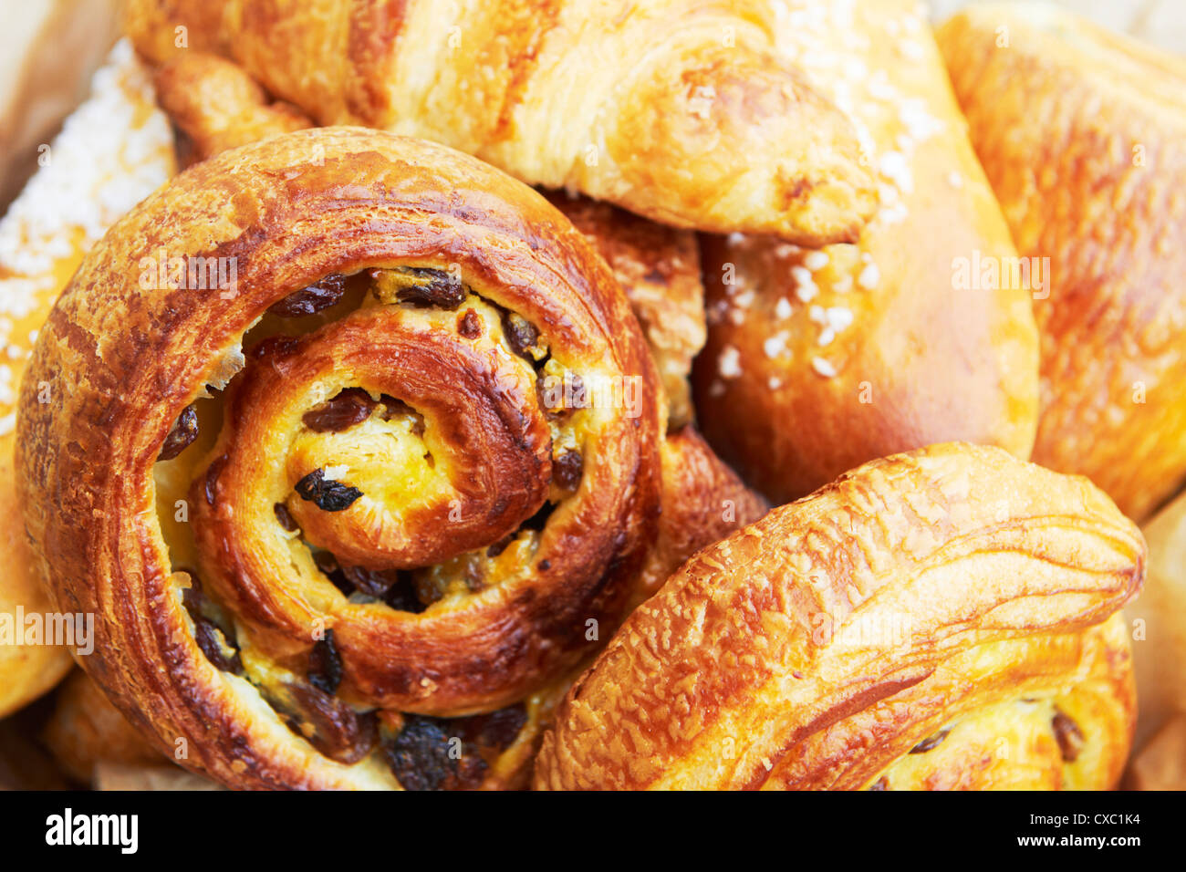 Selection Of Croissant And Pastries Stock Photo - Alamy