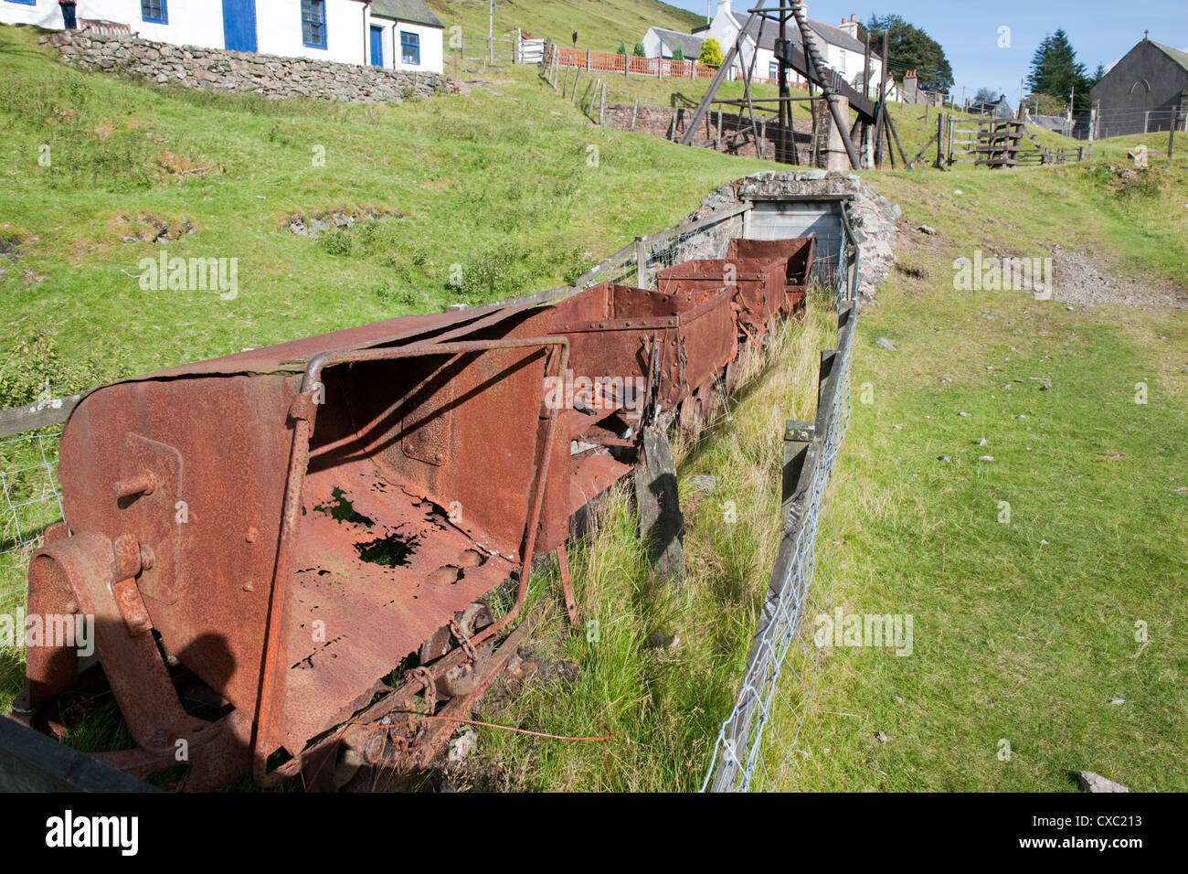 Rusting Mine Wagons at Wanlockhead Beam Engine Museum -1 Stock Photo ...