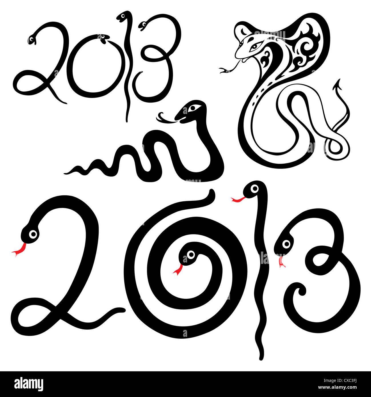 2013 Year snake symbol. Vector illustration isolated Stock Photo - Alamy