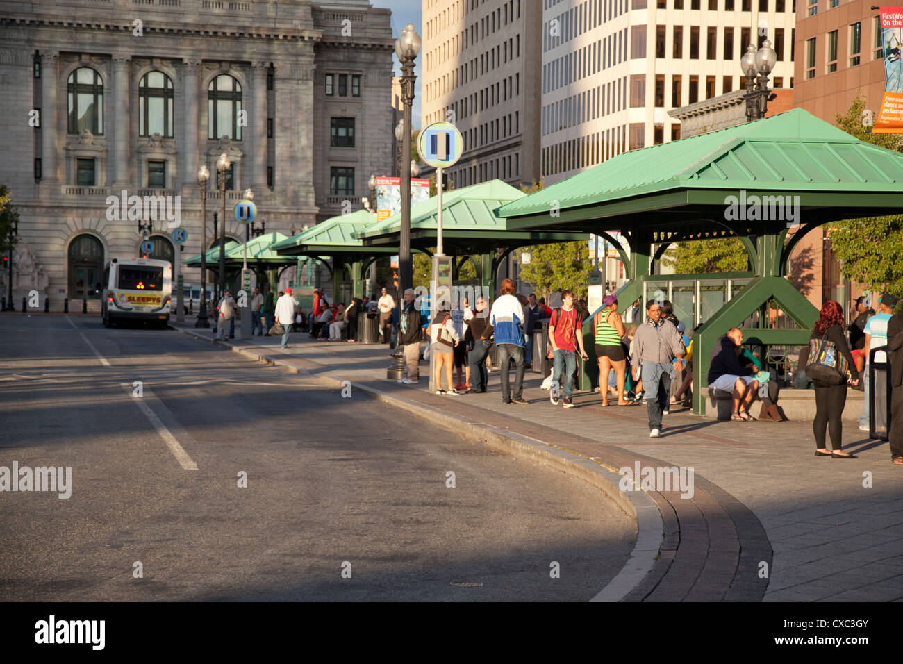 bus stop in Providence Rhode Island Stock Photo - Alamy