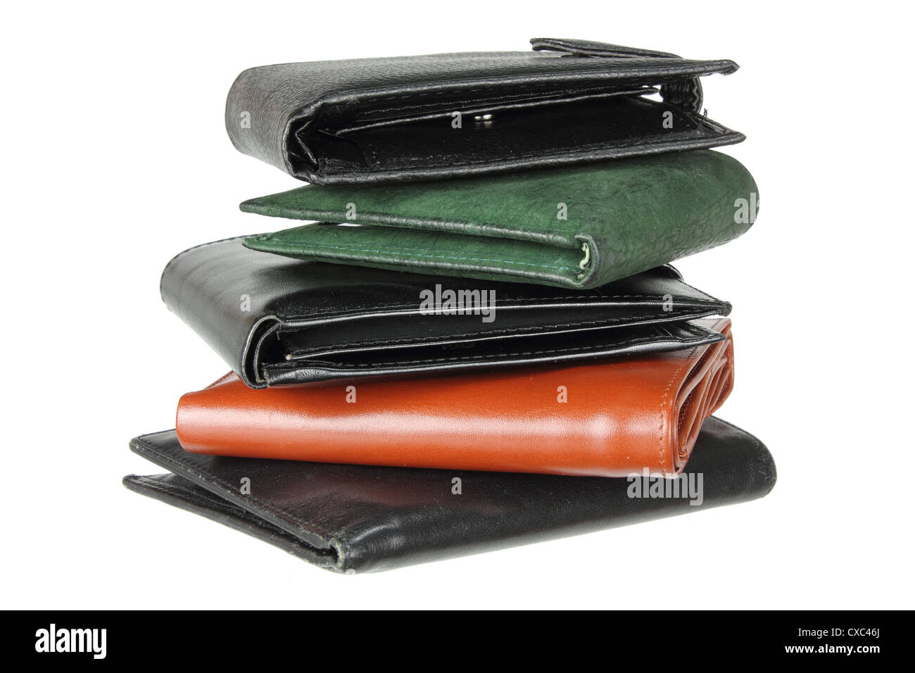Stack of Wallets Stock Photo - Alamy