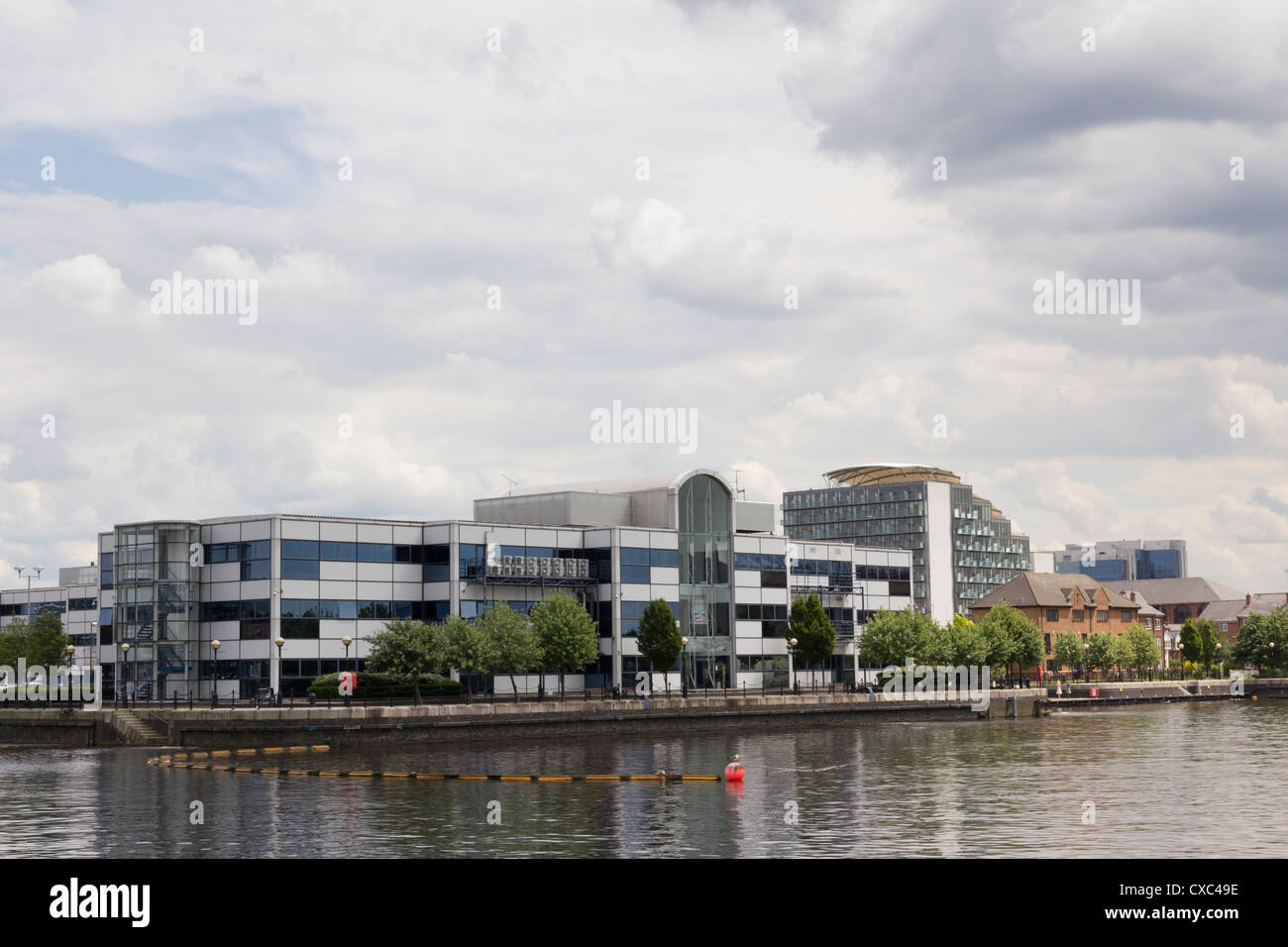 The studio and headquarters of GMG Radio on the waterfront of Salford ...