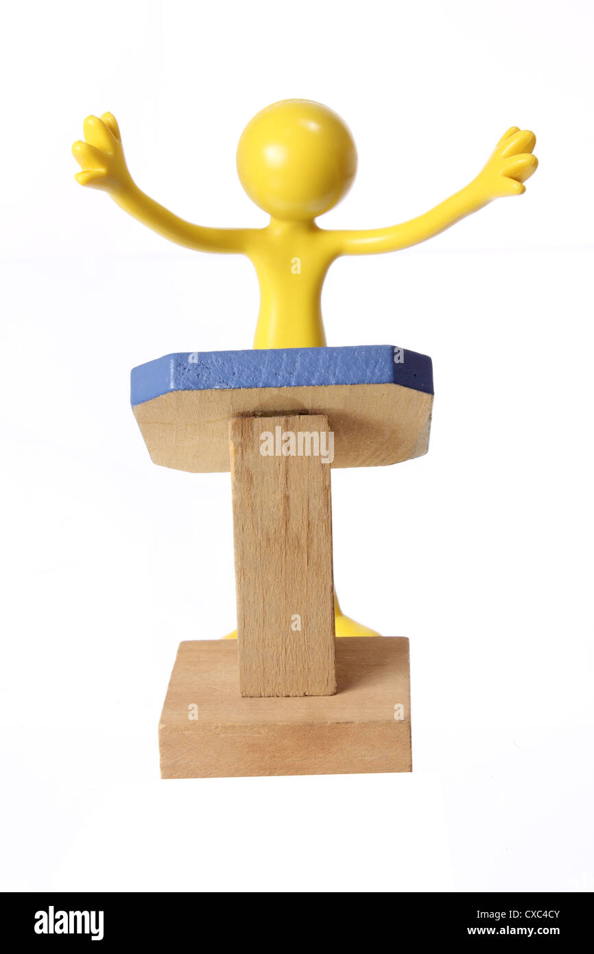 Miniature Figure on Rostrum Stock Photo - Alamy
