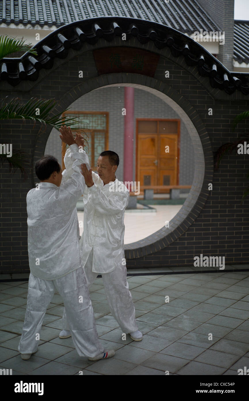 Chinese practise Tai Chi martial art in Guangdong province, China Stock ...