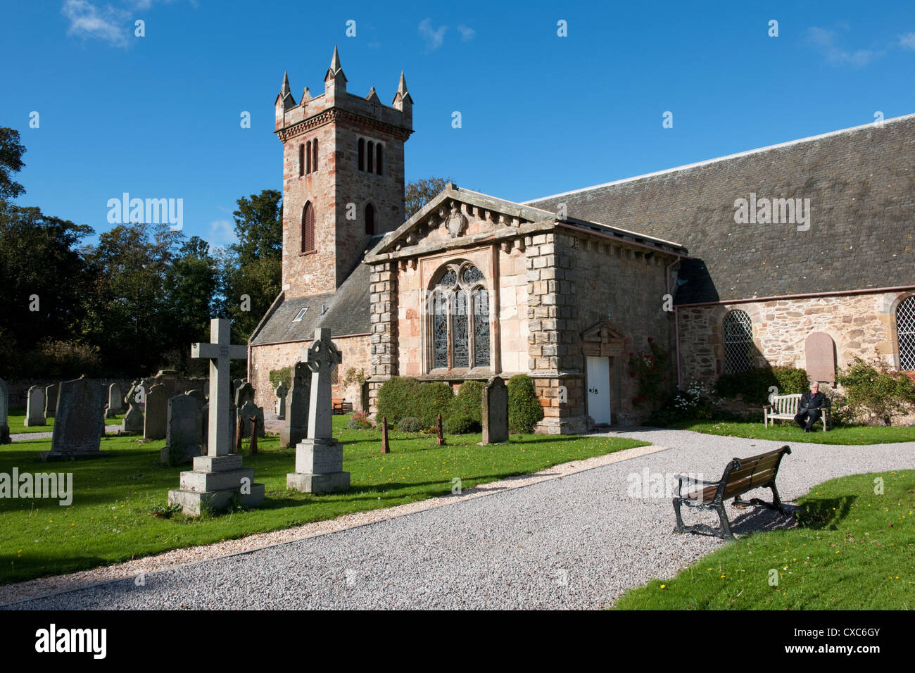 Dirleton Parish Church dedicated to St.Andrew -1 Stock Photo - Alamy