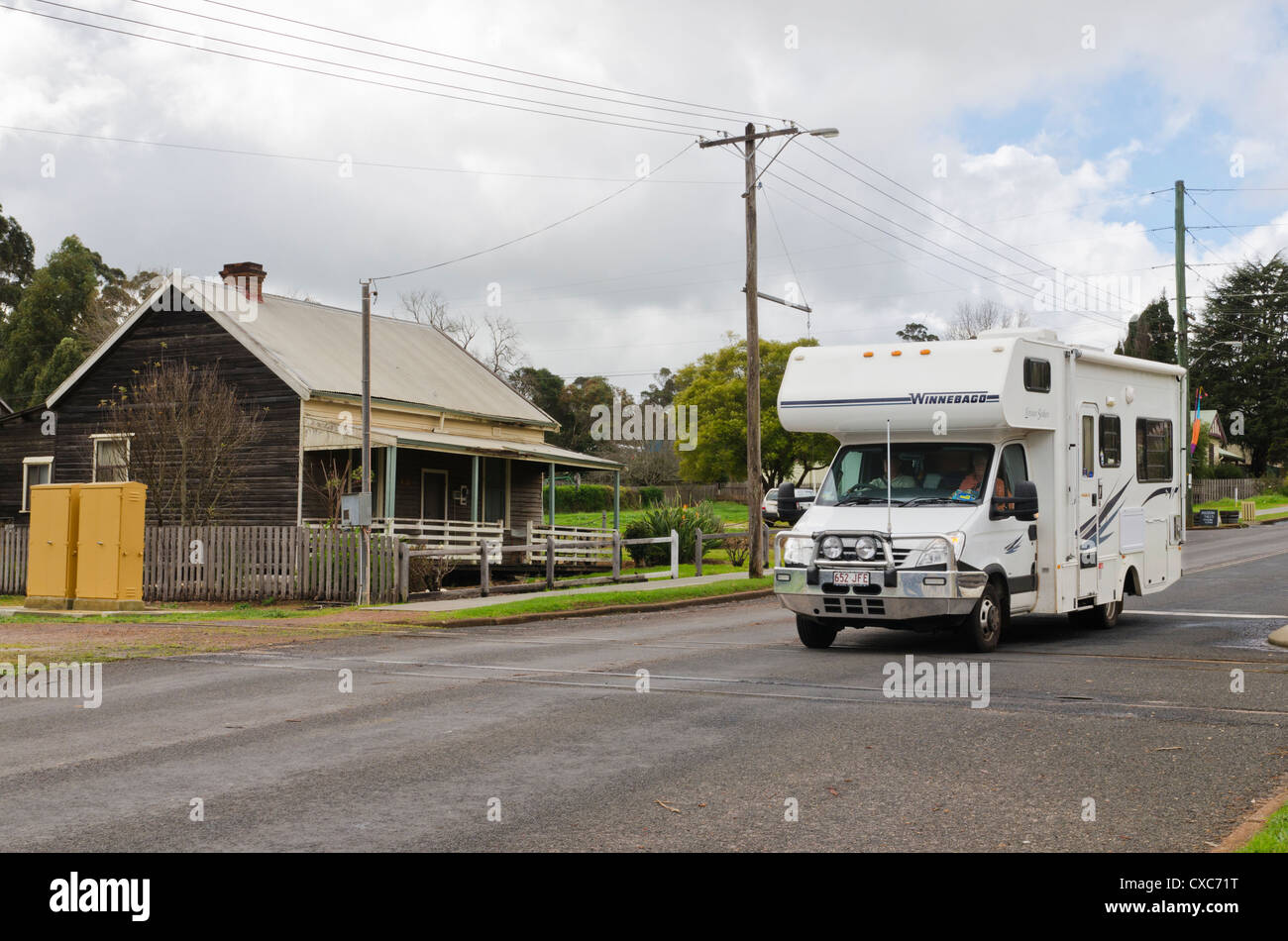 Camper van travelling through Pemberton, Western Australia Stock Photo ...